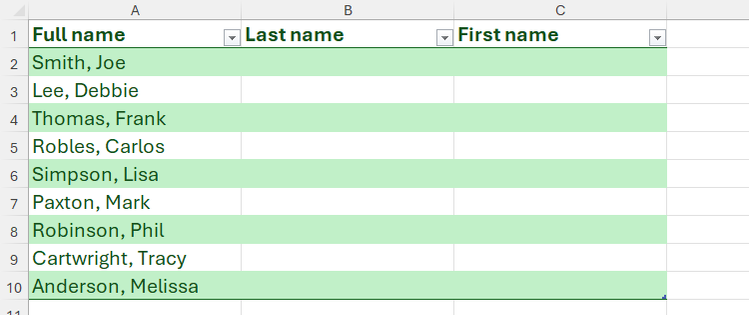 How to Split Data Into Multiple Columns in Excel