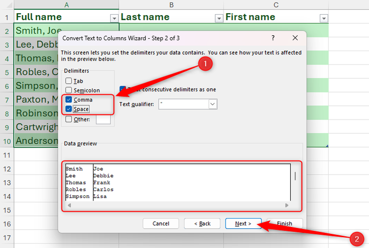 How to Split Data Into Multiple Columns in Excel