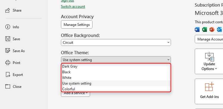 How to Switch to Dark Mode in Microsoft Excel