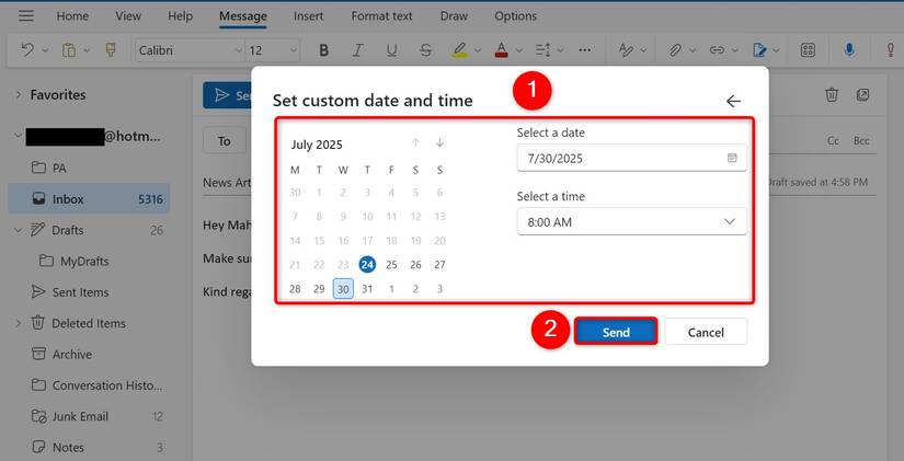 How to Schedule Emails in Outlook for Web