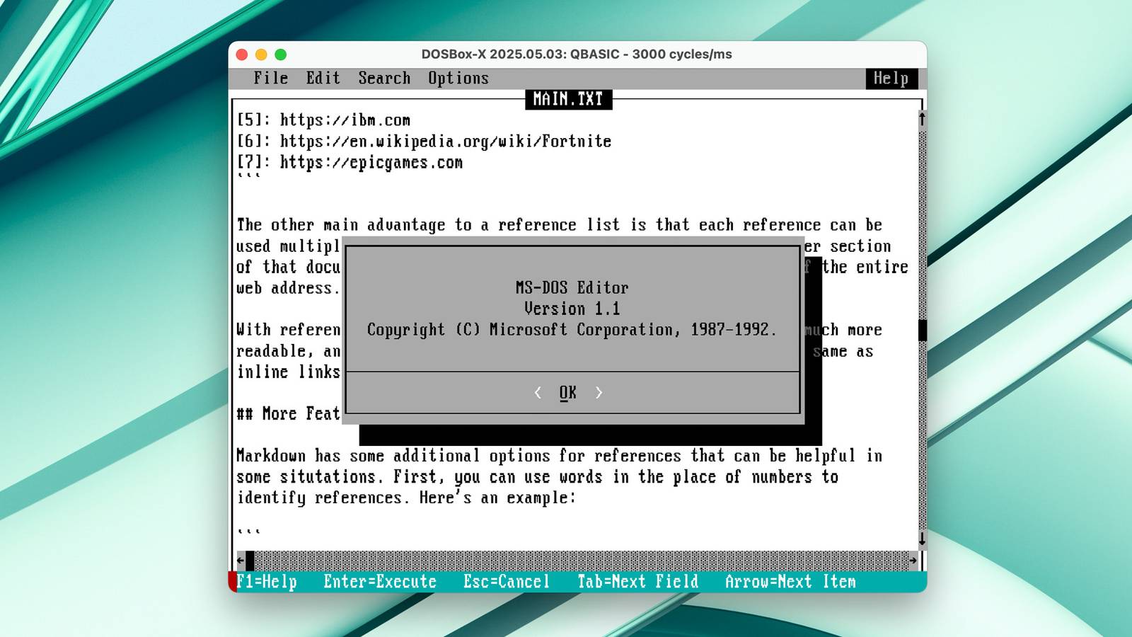 I Used MS-DOS Editor From 1992 for Writing, and It Didn't Go Well