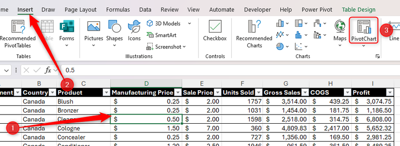 How to Insert and Use a PivotChart in Microsoft Excel