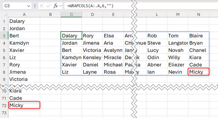 How to Use the WRAPCOLS and WRAPROWS Functions in Microsoft Excel