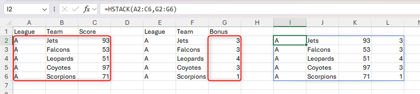 How to Use the VSTACK and HSTACK Functions in Microsoft Excel