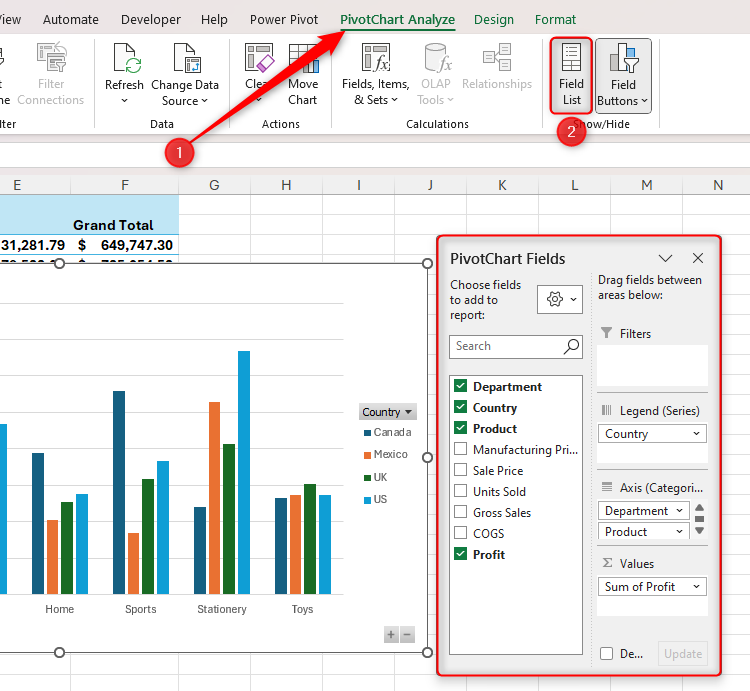 How to Insert and Use a PivotChart in Microsoft Excel