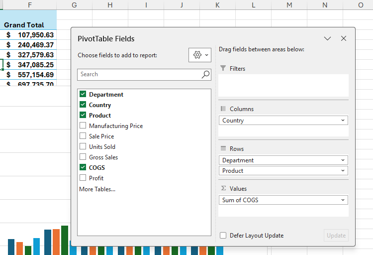 How to Insert and Use a PivotChart in Microsoft Excel
