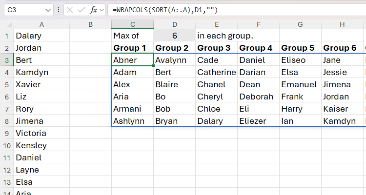 How to Use the WRAPCOLS and WRAPROWS Functions in Microsoft Excel