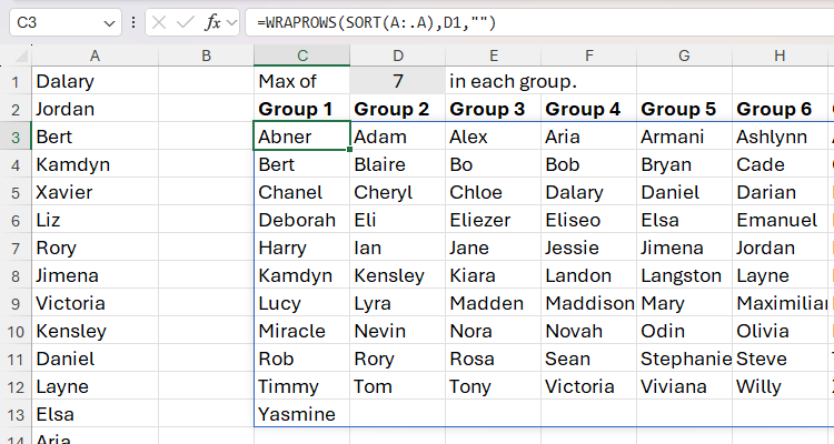 How to Use the WRAPCOLS and WRAPROWS Functions in Microsoft Excel
