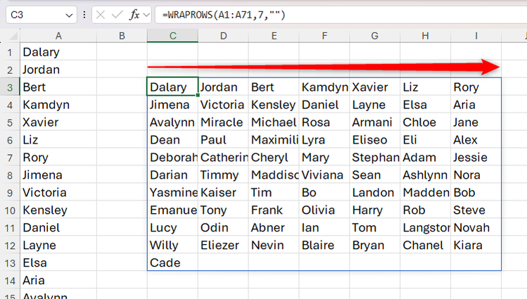 How to Use the WRAPCOLS and WRAPROWS Functions in Microsoft Excel