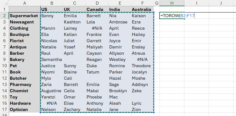 How To Use The Tocol And Torow Functions In Microsoft Excel