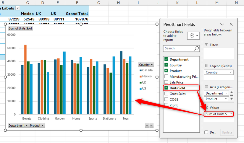 How to Insert and Use a PivotChart in Microsoft Excel