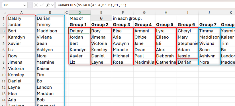 How to Use the WRAPCOLS and WRAPROWS Functions in Microsoft Excel