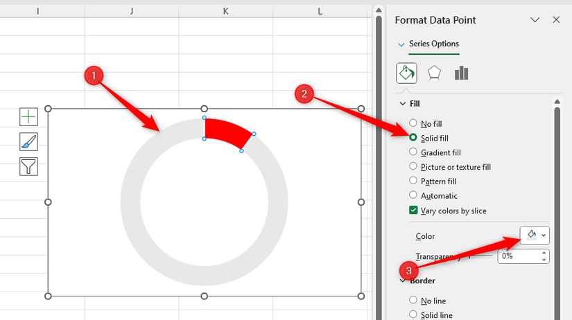 I made Excel’s doughnut chart change color automatically to track ...