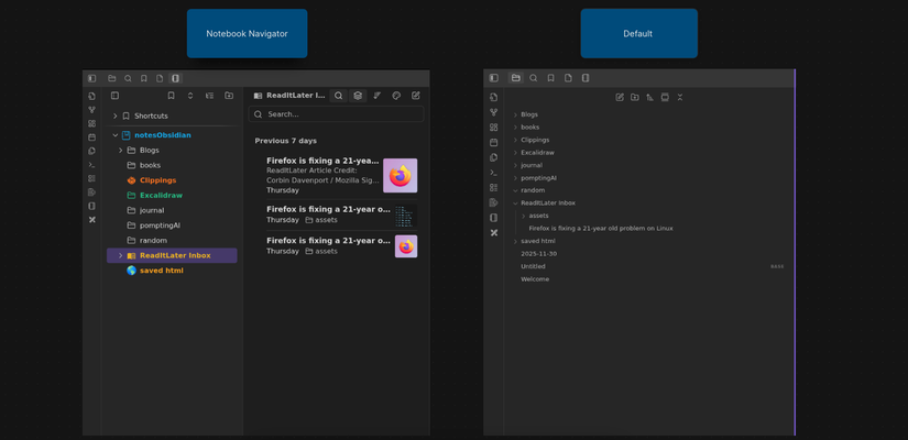Why I swapped the Obsidian sidebar for a third-party file explorer