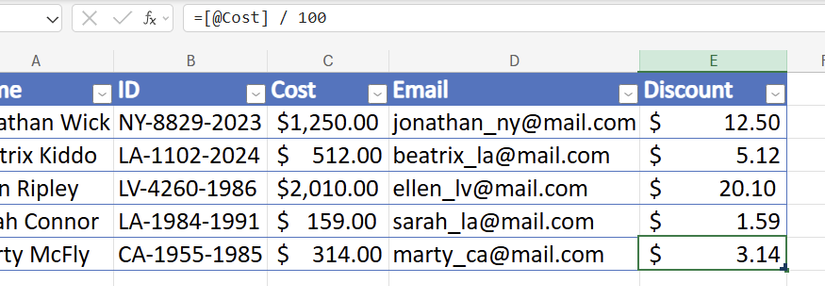 How to use Formula by Example in Excel to generate complex formulas