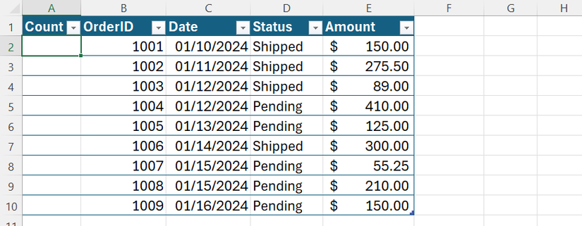 How to use the ROWS function in Microsoft Excel