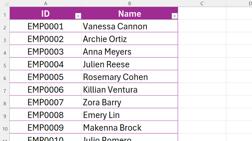 How to randomize rows in an Excel table without scrambling your data