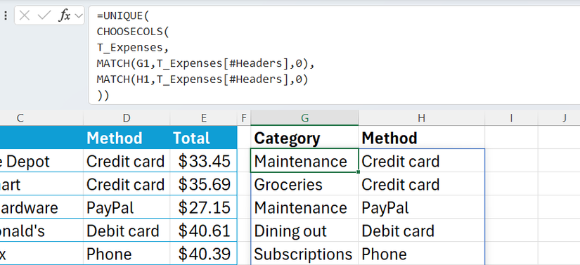 Hàm UNIQUE của Excel không thể loại bỏ cột — trừ khi bạn dùng mẹo này - LeQuocThai.Com