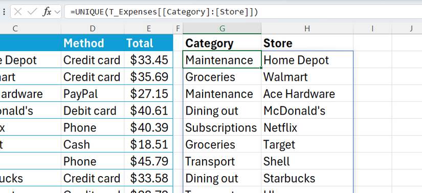 Excel's UNIQUE function can't skip columns—unless you use this trick