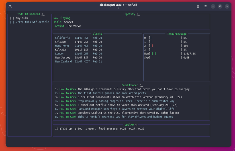 What is wtf—and how to create a Linux Terminal Dashboard with it?
