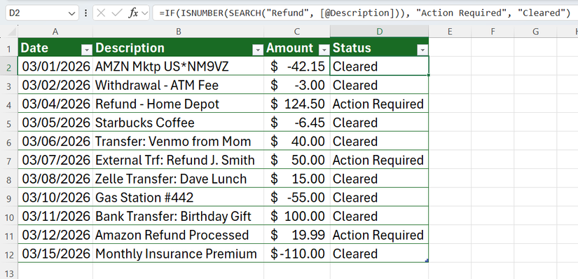 How to use the SEARCH function in Microsoft Excel