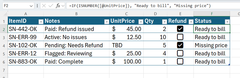 How to use the ISNUMBER function in Microsoft Excel