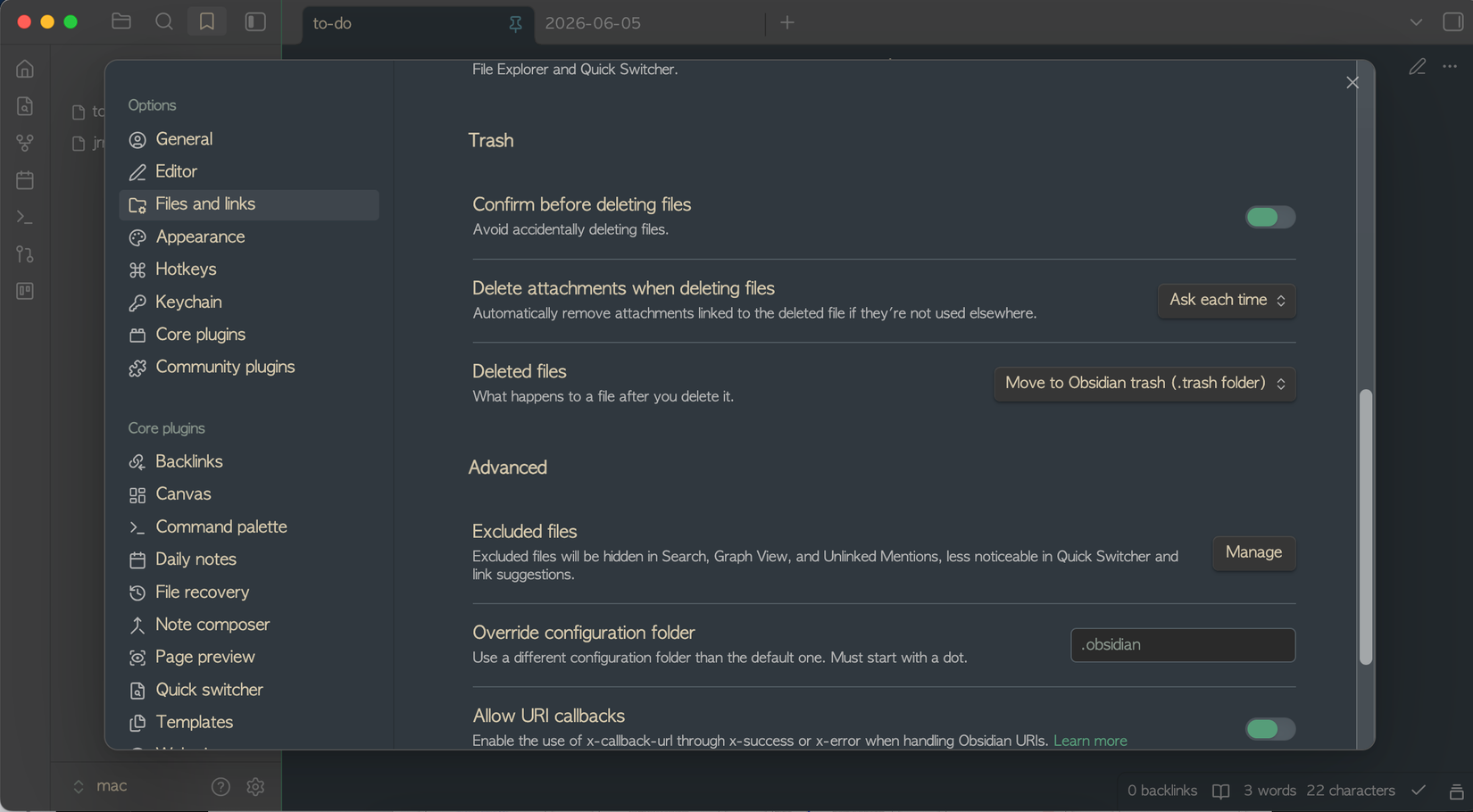 6 Obsidian settings and plugins I set up with every new vault