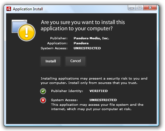 Pandora's New Streaming Audio Desktop Application (beta)