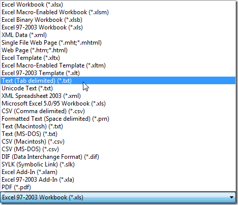 ms excel template extension