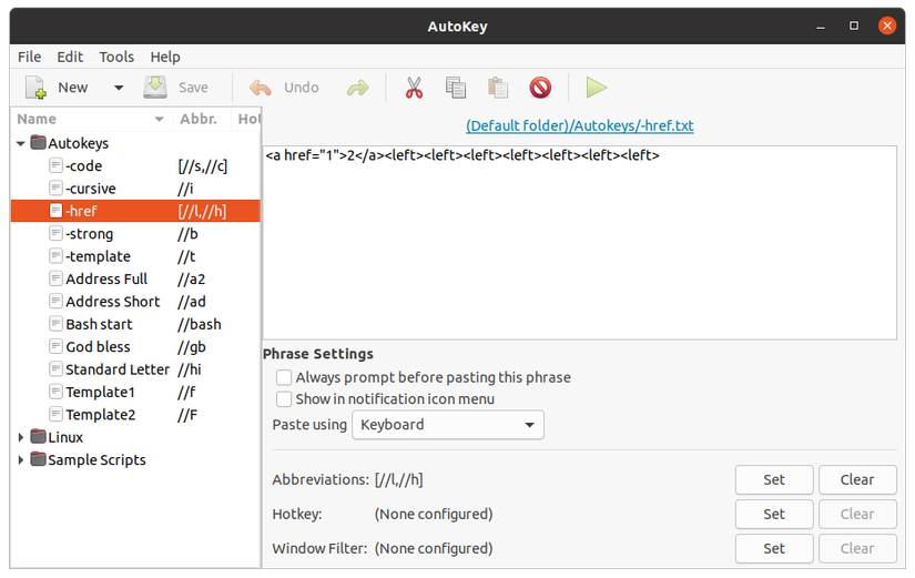 AutoKey: How to Replace Characters with Predefined Text Automatically in Linux