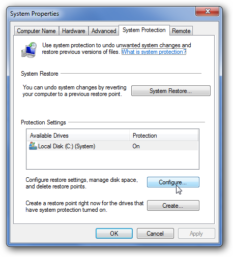 How to Disable System Restore in Windows 7, 8, or 10