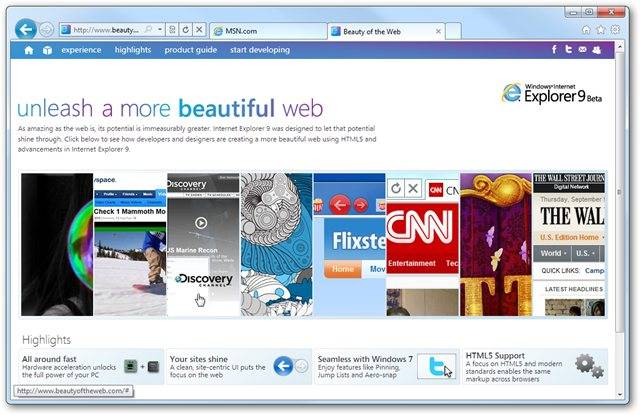 Internet Explorer 9 Screenshot Tour: It's Got a Completely New Interface