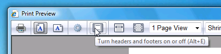 Print Pages in Internet Explorer 7 Without Headers or Footers